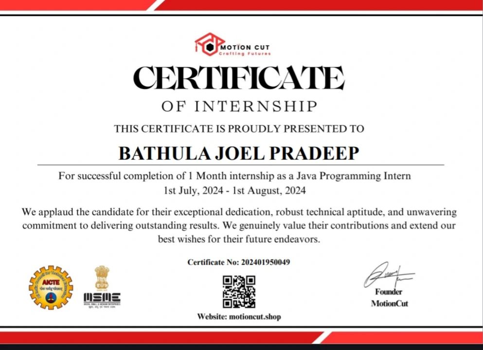 Joel pradeep Bathula on LinkedIn: #java Joel pradeep Bathula on LinkedIn: #java