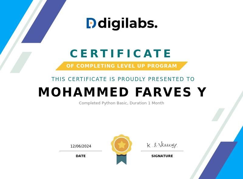 Mohammed F. on LinkedIn: #python #digilabs #continuouslearning #programming Mohammed F. on LinkedIn: #python #digilabs #continuouslearning #programming