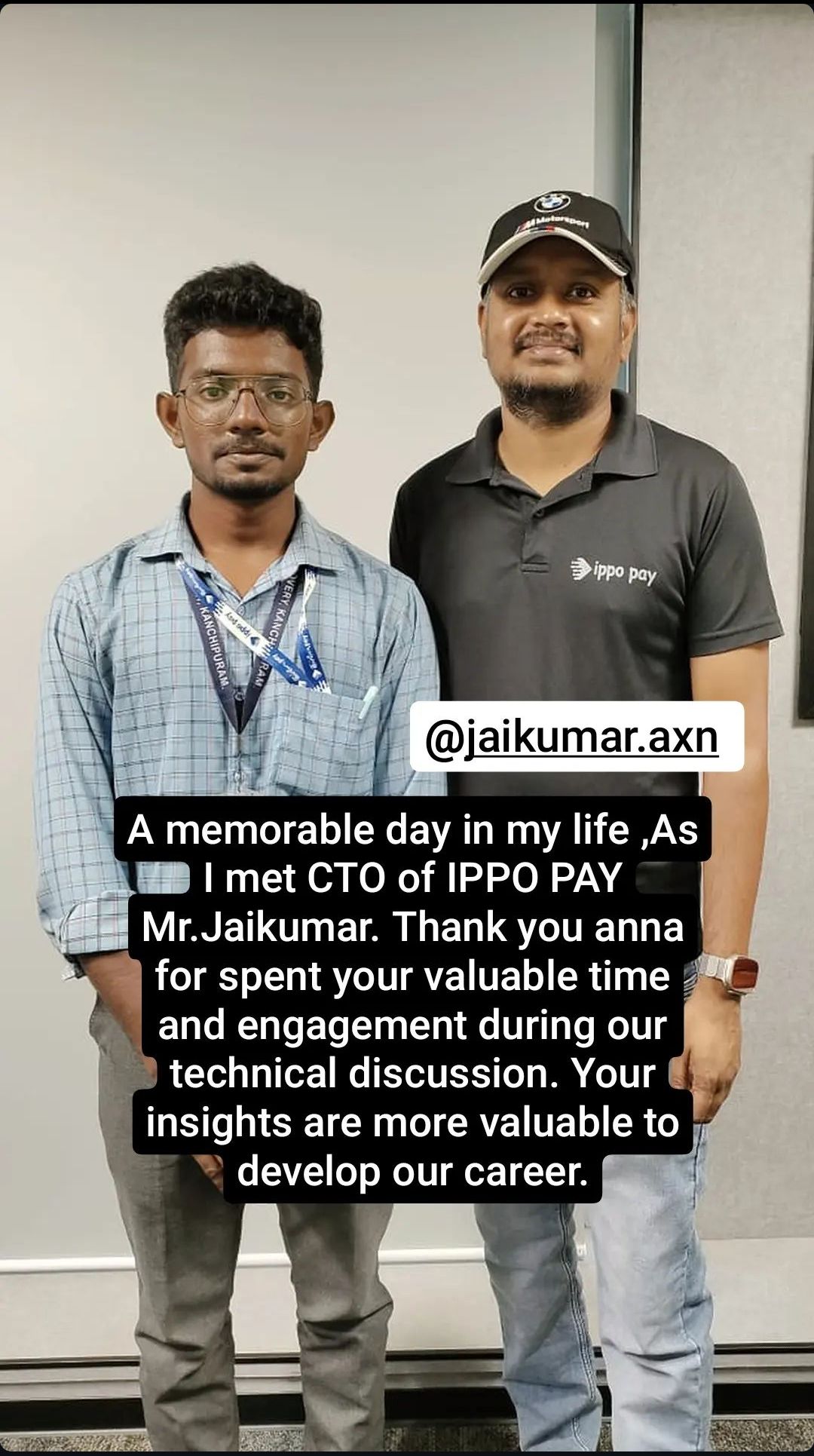 santhosh kumar.R on LinkedIn: CTO(Mr.jaikumar) meet IppoPay an ... santhosh kumar.R on LinkedIn: CTO(Mr.jaikumar) meet IppoPay an ...