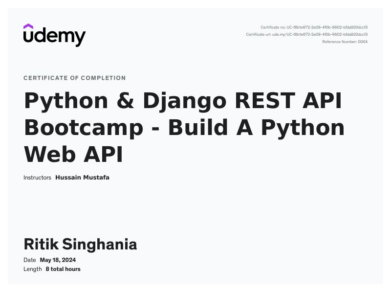 Ritik Singhania on LinkedIn: #python #django #restapi #webdevelopment # ... Ritik Singhania on LinkedIn: #python #django #restapi #webdevelopment # ...