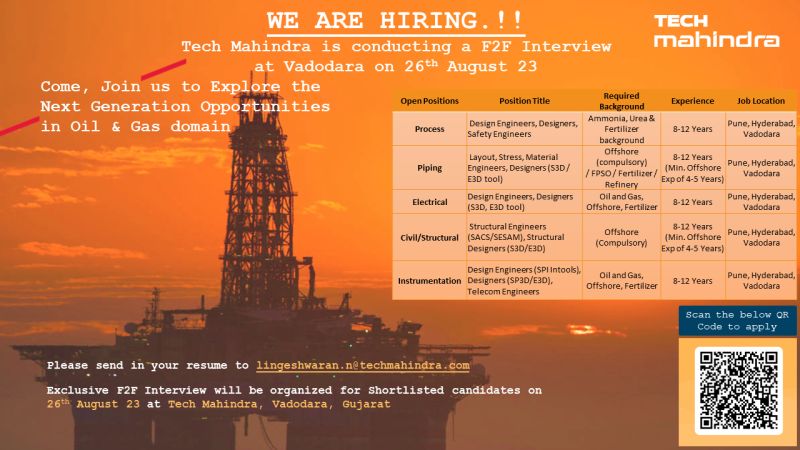 Lingesh waran on LinkedIn: #vadodara #techmahindra #oilandgasjobs # ... Lingesh waran on LinkedIn: #vadodara #techmahindra #oilandgasjobs # ...