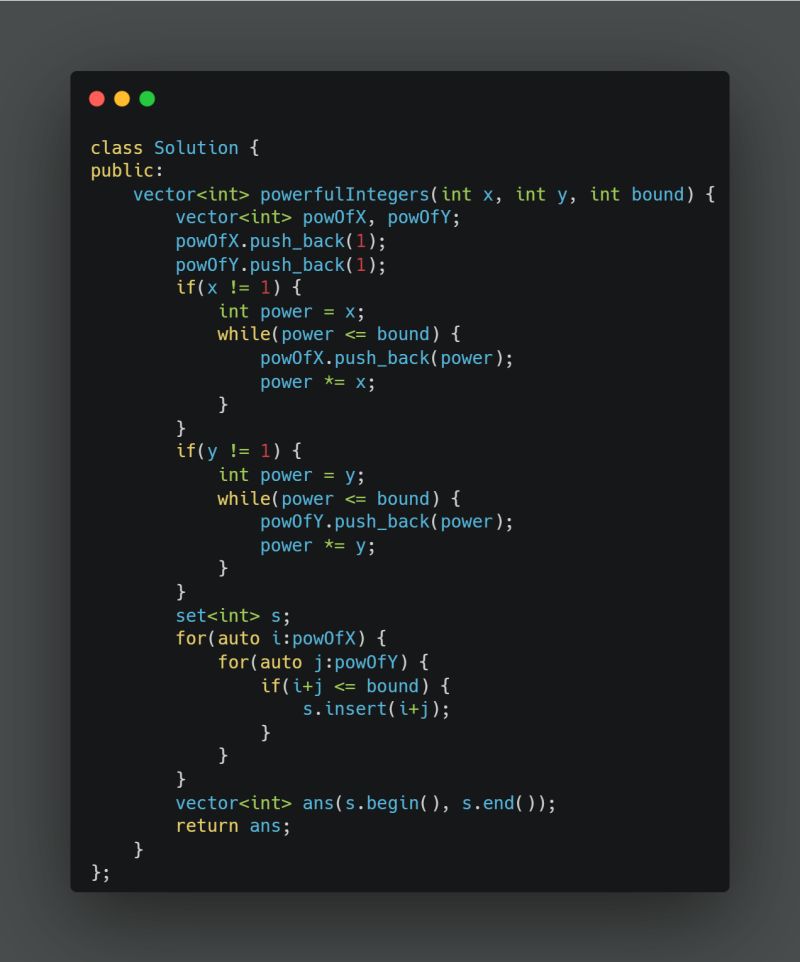 LeetCode Problem 970: Powerful Integers | Dev Gupta posted on the topic ... LeetCode Problem 970: Powerful Integers | Dev Gupta posted on the topic ...