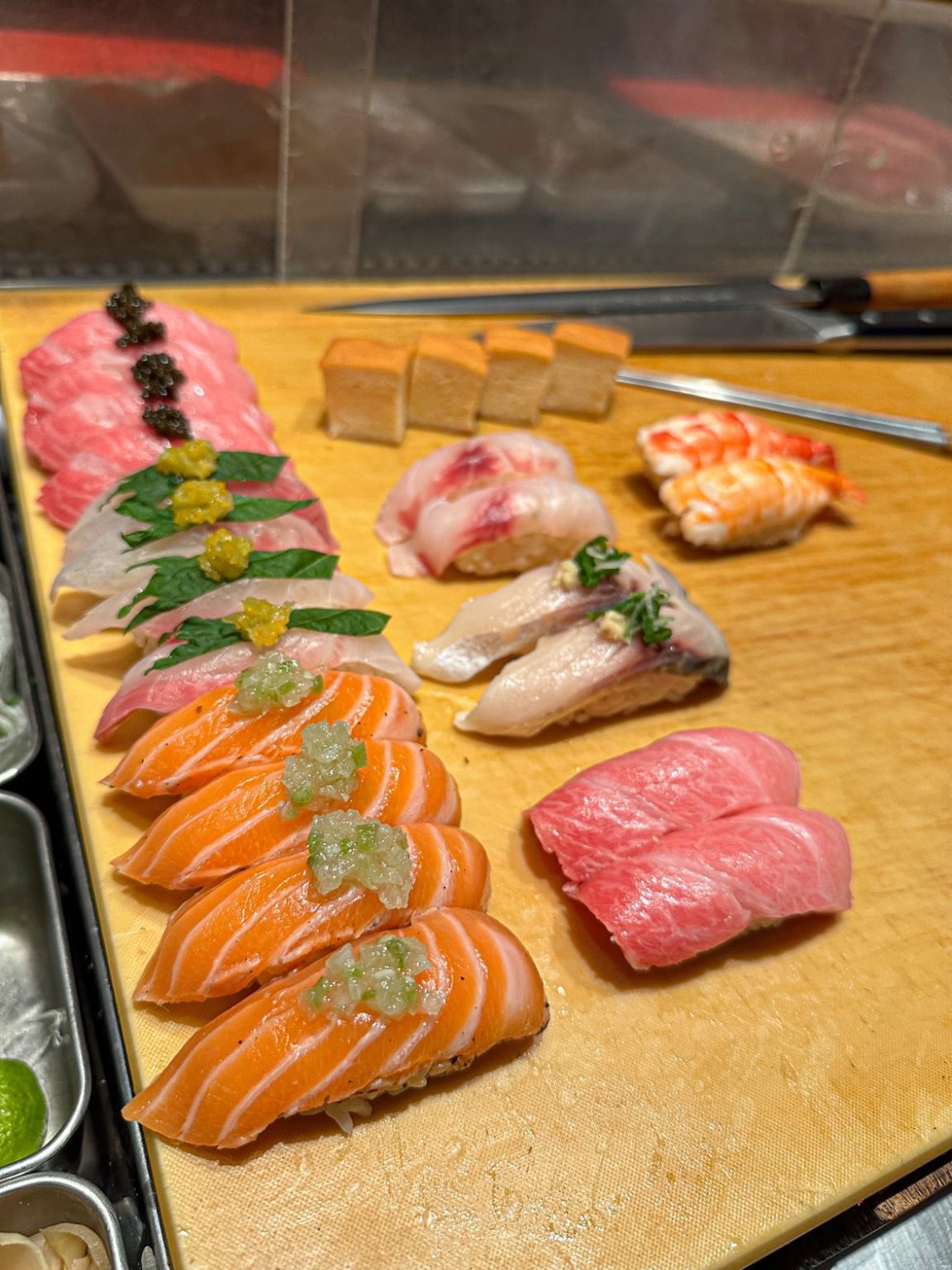 Seared Salmon Nigiri with Wasabi Salsa. O toro Nigiri with Sturgeon ... Seared Salmon Nigiri with Wasabi Salsa. O toro Nigiri with Sturgeon ...