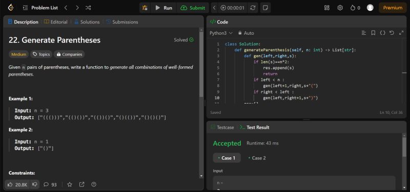 My coding challenge: Generate Parentheses | Neeraj Bhasin posted on the ... My coding challenge: Generate Parentheses | Neeraj Bhasin posted on the ...