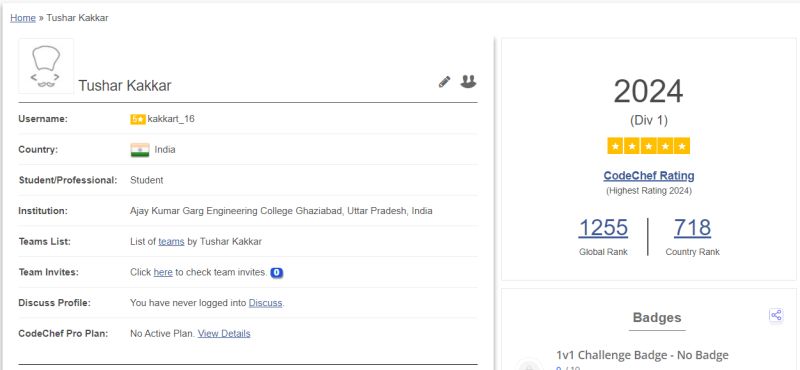 Tushar Kakkar on LinkedIn: #coding #codechef #competitiveprogramming # ... Tushar Kakkar on LinkedIn: #coding #codechef #competitiveprogramming # ...