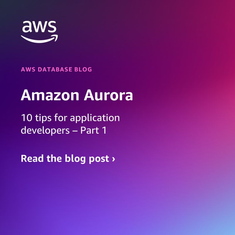 AWS Databases & Analytics on LinkedIn: #amazonaurora #aws AWS Databases & Analytics on LinkedIn: #amazonaurora #aws