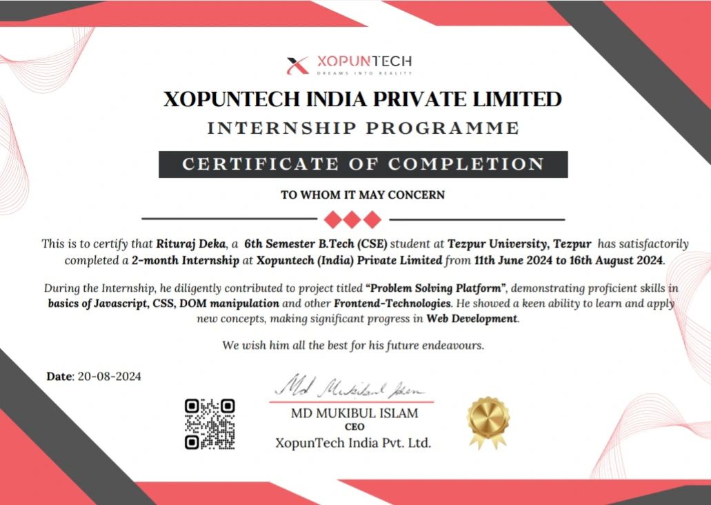 Rituraj Deka on LinkedIn: #internship #webdevelopment #javascript # ... Rituraj Deka on LinkedIn: #internship #webdevelopment #javascript # ...