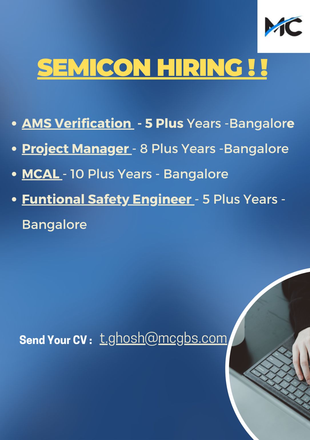 MCGBS on LinkedIn: Semicon Hiring !! Apply Now MCGBS on LinkedIn: Semicon Hiring !! Apply Now