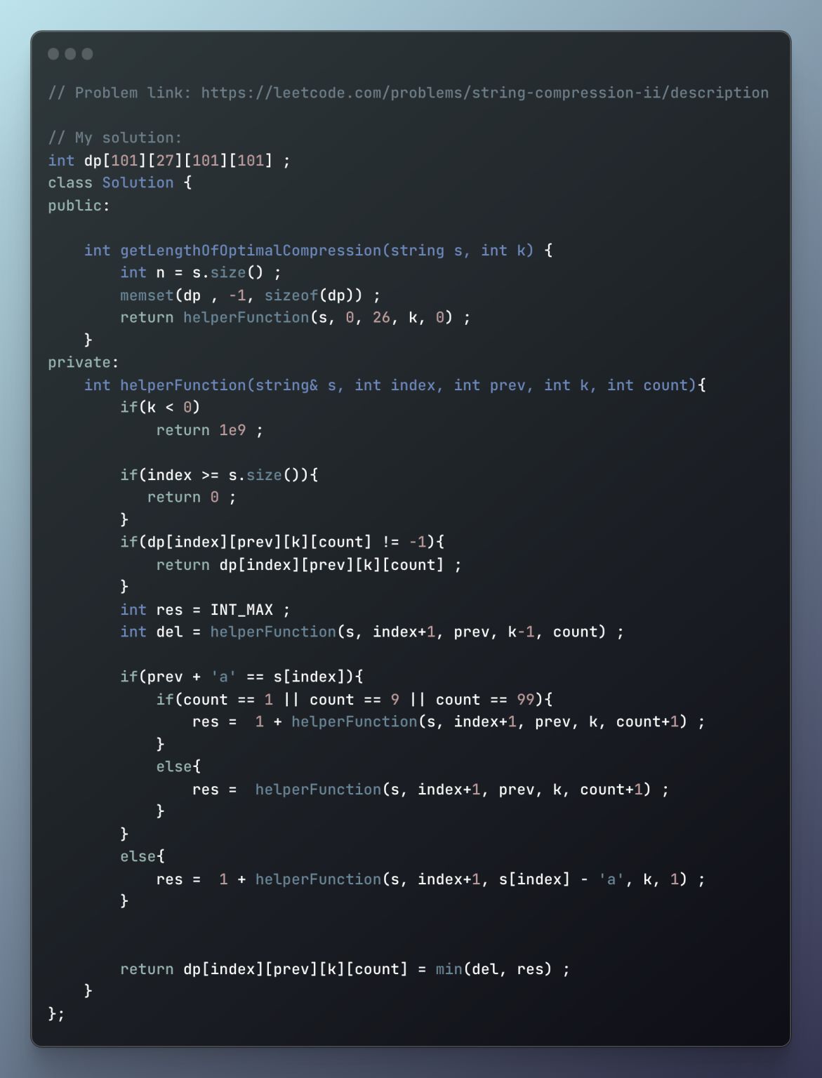LeetCode Daily Challenge: String Compression II | Syed Shadman Ahmed ... LeetCode Daily Challenge: String Compression II | Syed Shadman Ahmed ...