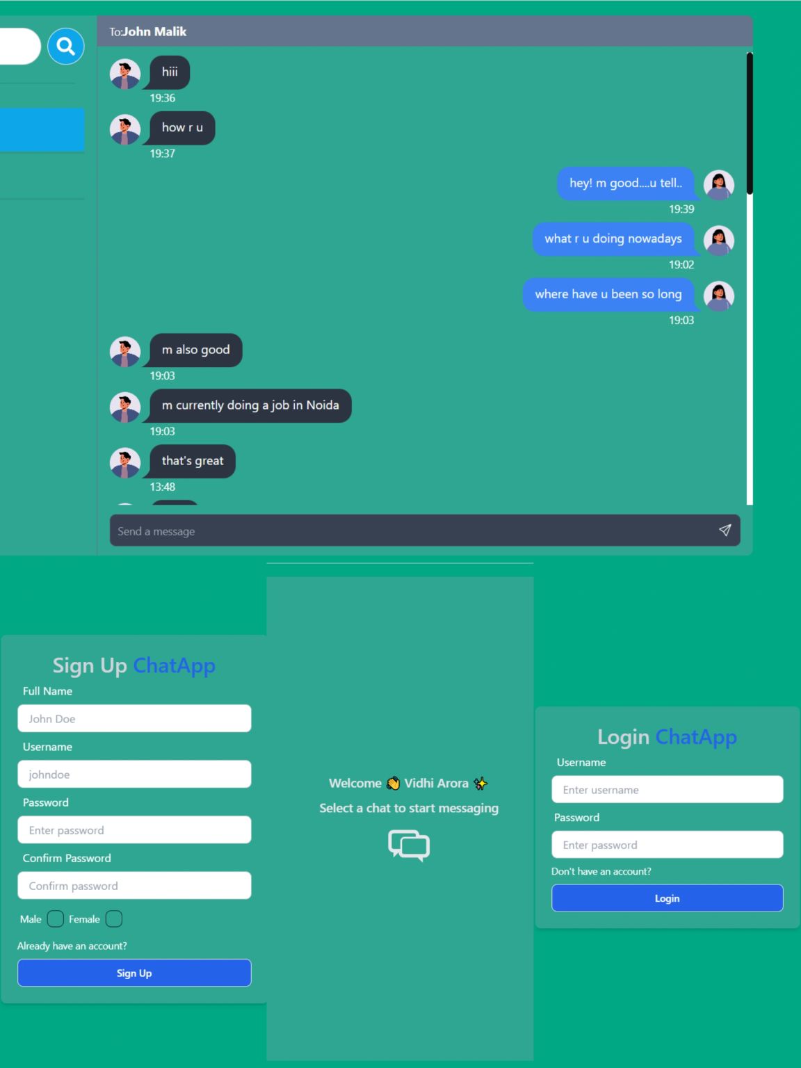 Vidhi Arora on LinkedIn: #mern #socketio #realtimechat #webdevelopment Vidhi Arora on LinkedIn: #mern #socketio #realtimechat #webdevelopment