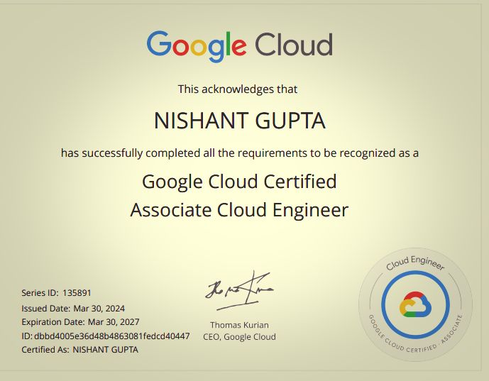 #googlecloud #cloudengineer #certification | Nishant Gupta #googlecloud #cloudengineer #certification | Nishant Gupta