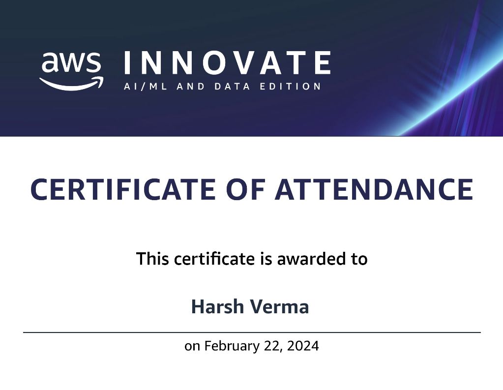 Harsh Verma on LinkedIn: I’m happy to share that I’ve obtained a new ... Harsh Verma on LinkedIn: I’m happy to share that I’ve obtained a new ...