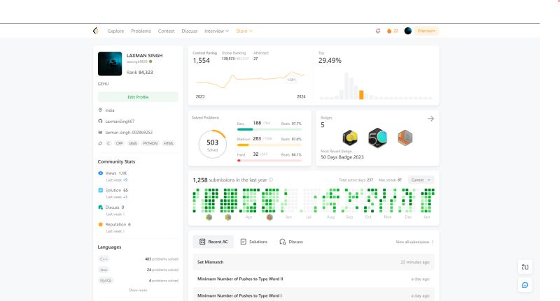 Completed 500 LeetCode questions! | LAXMAN SINGH posted on the topic ... Completed 500 LeetCode questions! | LAXMAN SINGH posted on the topic ...