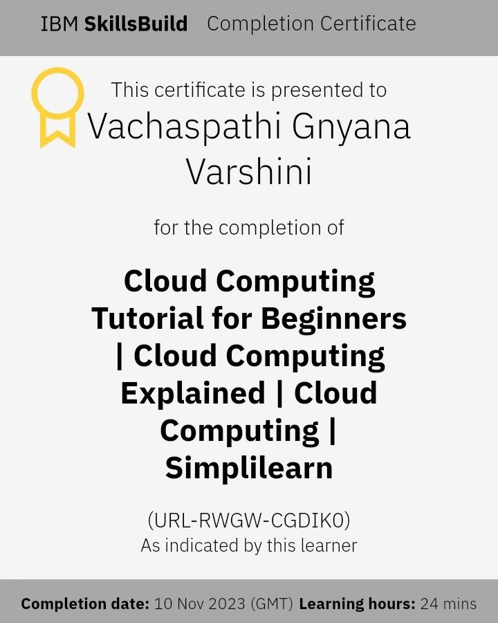 Vachaspathi Gnyana Varshini on LinkedIn: IBM SkillsBuild course on ... Vachaspathi Gnyana Varshini on LinkedIn: IBM SkillsBuild course on ...
