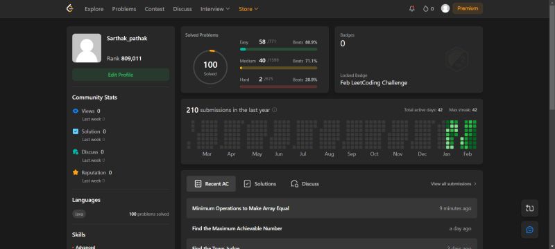 Successfully solved 100+ LeetCode problems | Sarthak Pathak posted on ... Successfully solved 100+ LeetCode problems | Sarthak Pathak posted on ...