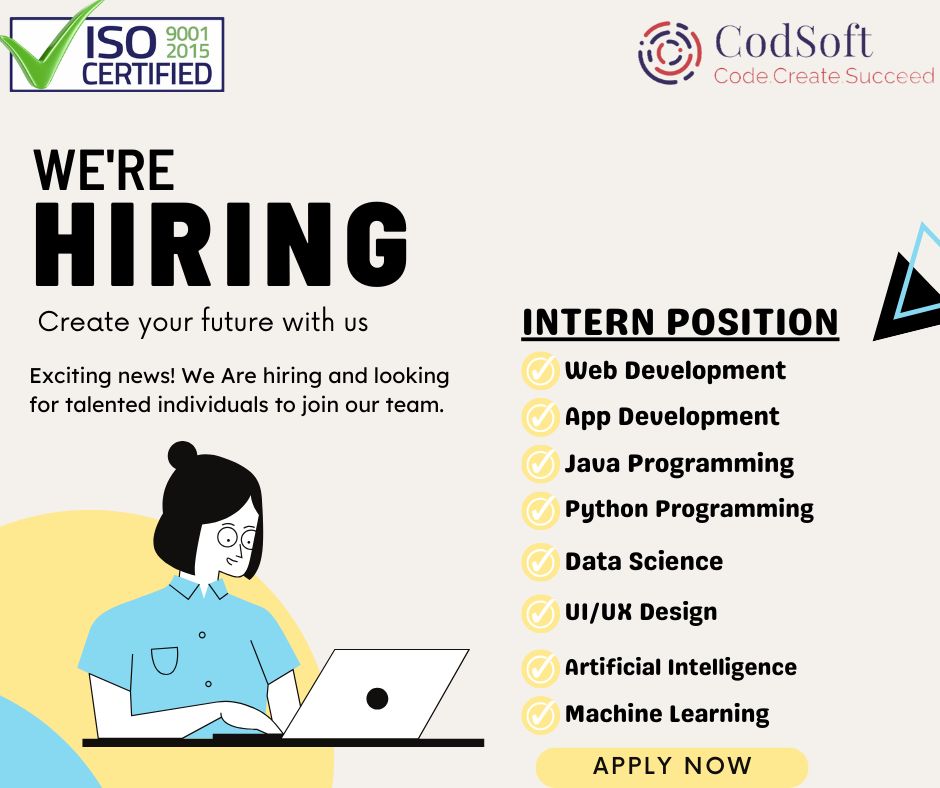 CodSoft on LinkedIn: #codsoft #codsoftinternship #ai #team #work # ... CodSoft on LinkedIn: #codsoft #codsoftinternship #ai #team #work # ...