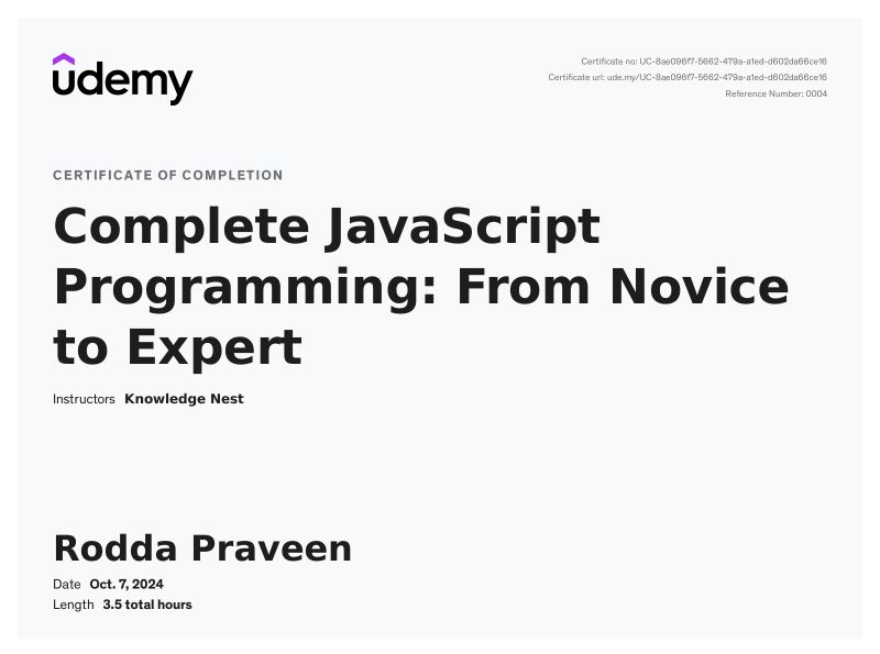Praveen Rodda on LinkedIn: #javascript #webdevelopment #coding #udemy # ... Praveen Rodda on LinkedIn: #javascript #webdevelopment #coding #udemy # ...
