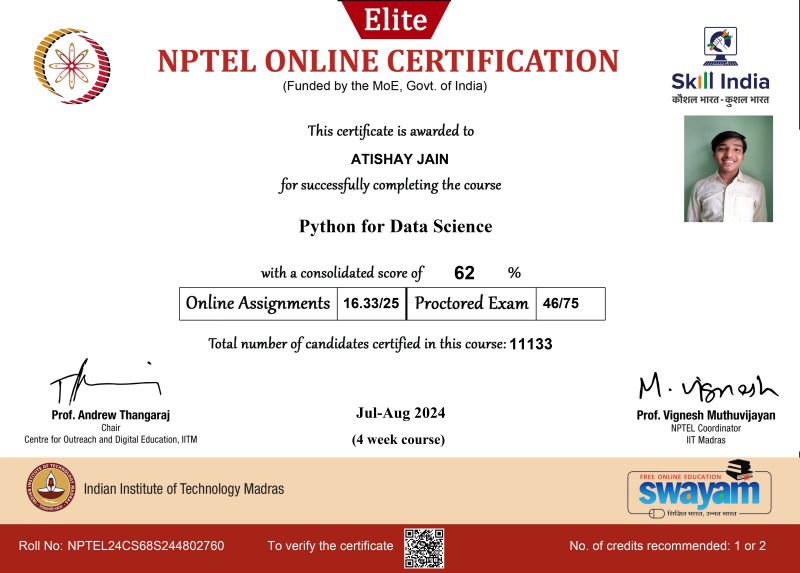 Atishay Jain on LinkedIn: #datascience #python #nptel #learningjourney ... Atishay Jain on LinkedIn: #datascience #python #nptel #learningjourney ...