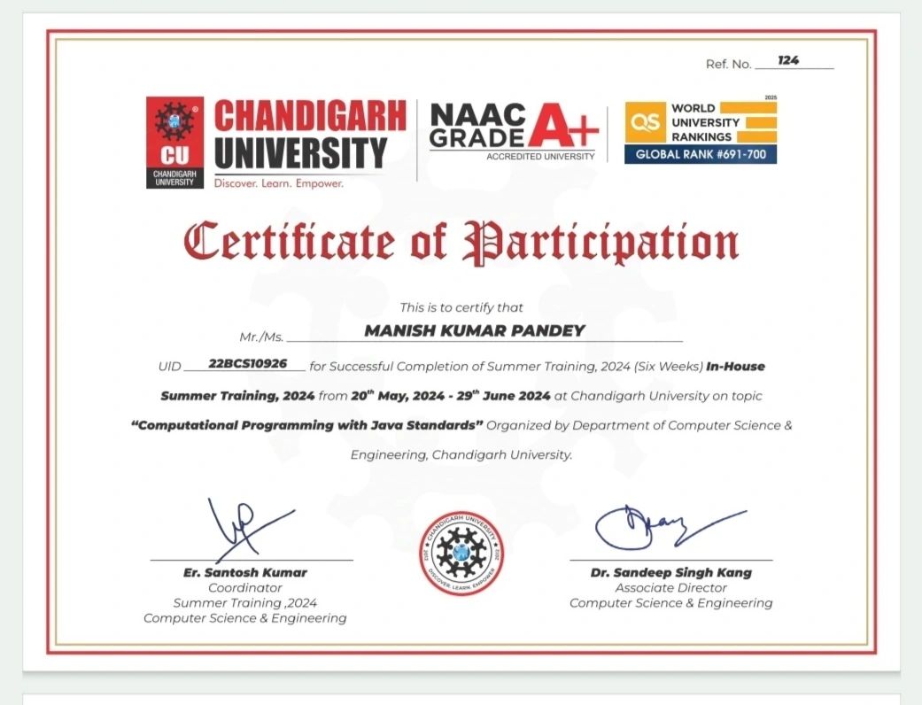 Manish Kumar Pandey on LinkedIn: #chandigarhuniversity Manish Kumar Pandey on LinkedIn: #chandigarhuniversity