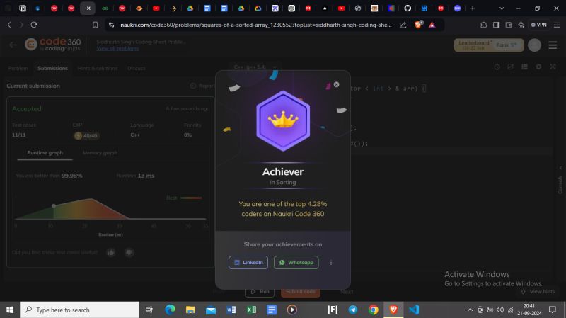 Achieved Achiever on Coding Ninjas | Alapan Pal posted on the topic ... Achieved Achiever on Coding Ninjas | Alapan Pal posted on the topic ...