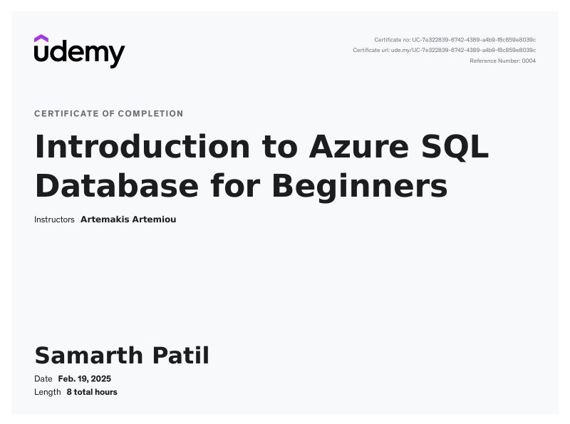 Samarth Patil on LinkedIn: #azure #sql #azuresql #cloudcomputing # ... Samarth Patil on LinkedIn: #azure #sql #azuresql #cloudcomputing # ...