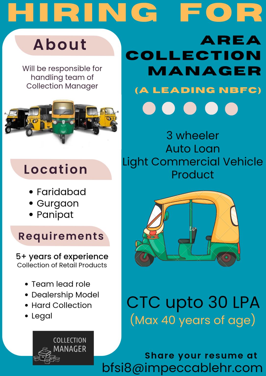 Aayushi Bansal on LinkedIn: #hiring #collectionmanager #3wheeler # ... Aayushi Bansal on LinkedIn: #hiring #collectionmanager #3wheeler # ...