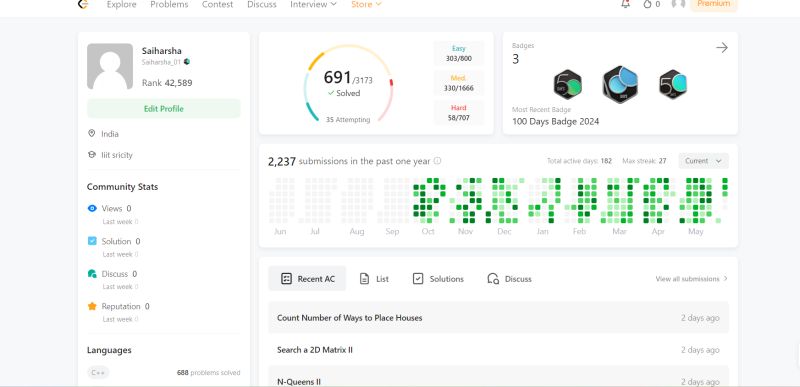 SAI HARSHA P on LinkedIn: #achievement #leetcode #coding # ... SAI HARSHA P on LinkedIn: #achievement #leetcode #coding # ...