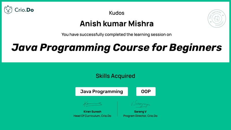 #javaprogramming #learningjourney #criodo #softwaredevelopment | Anish ... #javaprogramming #learningjourney #criodo #softwaredevelopment | Anish ...