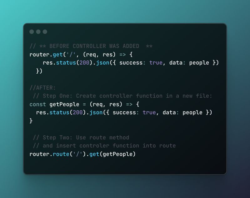 Dina Fine on LinkedIn: #express #node #routes #javascript #controllers ... Dina Fine on LinkedIn: #express #node #routes #javascript #controllers ...
