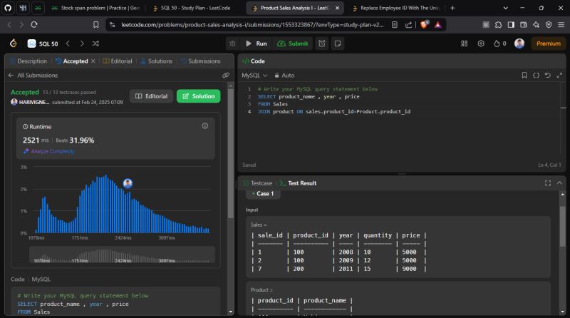 #sql #leetcode #sql50 | Harivignesh K #sql #leetcode #sql50 | Harivignesh K