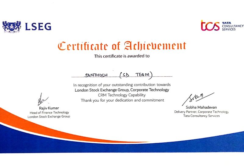 Santhosh Kumar R on LinkedIn: #appreciation #tcs Santhosh Kumar R on LinkedIn: #appreciation #tcs