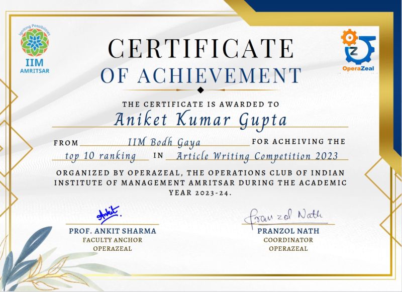 Aniket Kumar Gupta on LinkedIn: #iim #iimamritsar #article # ... Aniket Kumar Gupta on LinkedIn: #iim #iimamritsar #article # ...