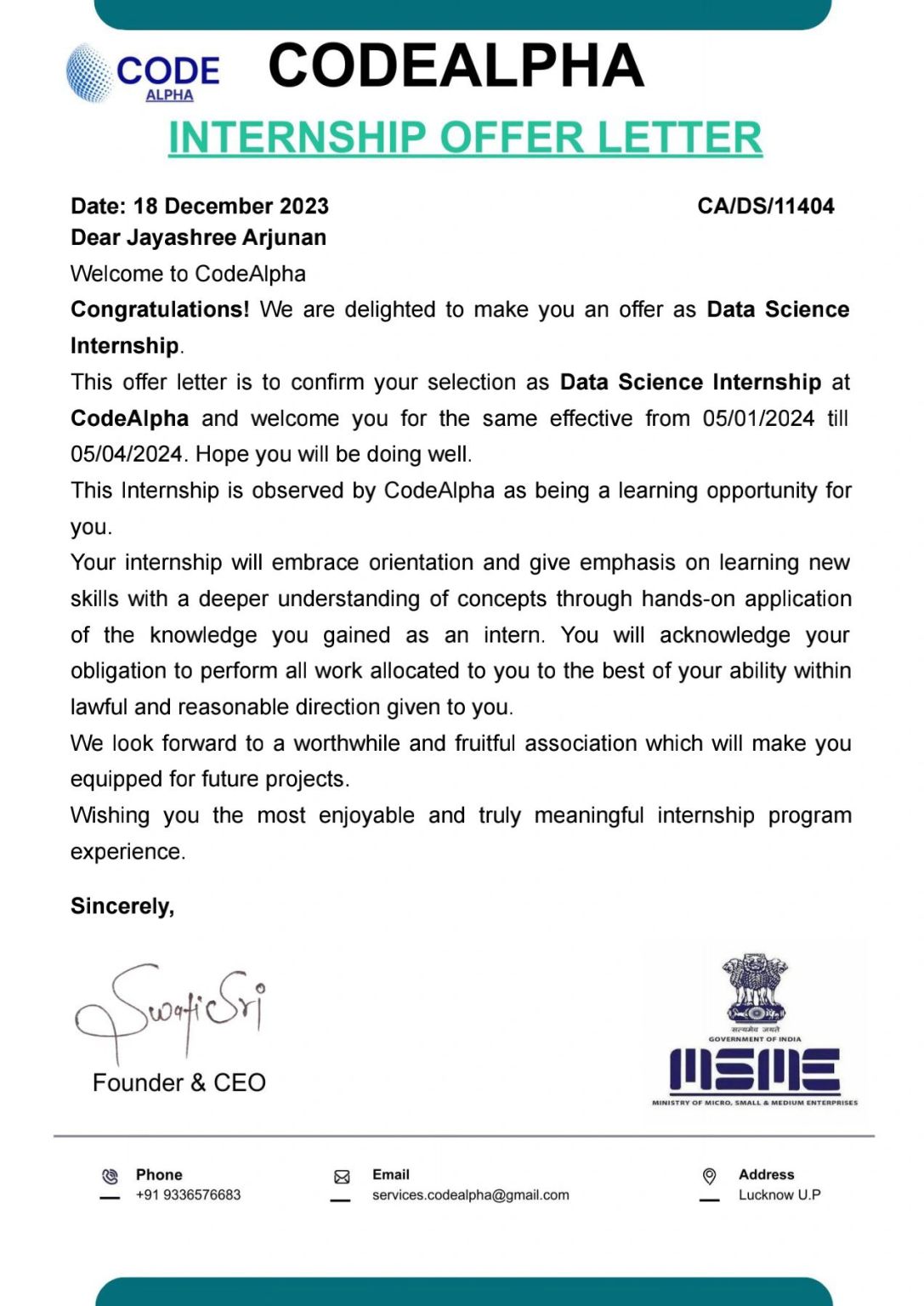 Jayashree Arjunan on LinkedIn: #datascienceintern #analyticsjourney # ... Jayashree Arjunan on LinkedIn: #datascienceintern #analyticsjourney # ...