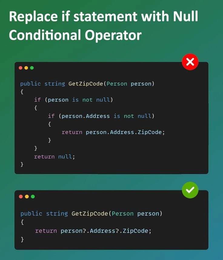 Coding Shikho on LinkedIn: replace if statement with null conditional ... Coding Shikho on LinkedIn: replace if statement with null conditional ...