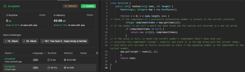Joshua Ow on LinkedIn: Two Sum - LeetCode I started out by solving with ... Joshua Ow on LinkedIn: Two Sum - LeetCode I started out by solving with ...