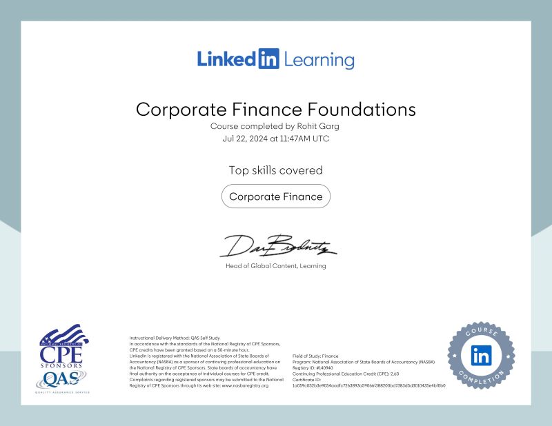 Rohit Garg on LinkedIn: #corporatefinance #professionalgrowth # ... Rohit Garg on LinkedIn: #corporatefinance #professionalgrowth # ...