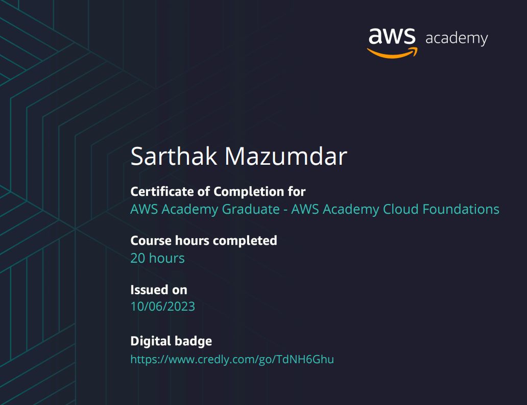 Sarthak Mazumdar on LinkedIn: #aws #cloudcertification #cloudpractitioner Sarthak Mazumdar on LinkedIn: #aws #cloudcertification #cloudpractitioner