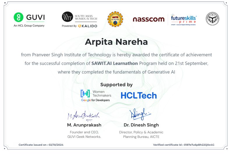 Arpita Nareha on LinkedIn: #generativeai #ai #innovation #neverstoplearning Arpita Nareha on LinkedIn: #generativeai #ai #innovation #neverstoplearning