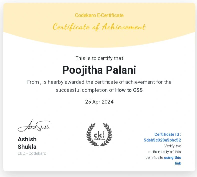 Poojitha Palani on LinkedIn: #codekaro #css Poojitha Palani on LinkedIn: #codekaro #css