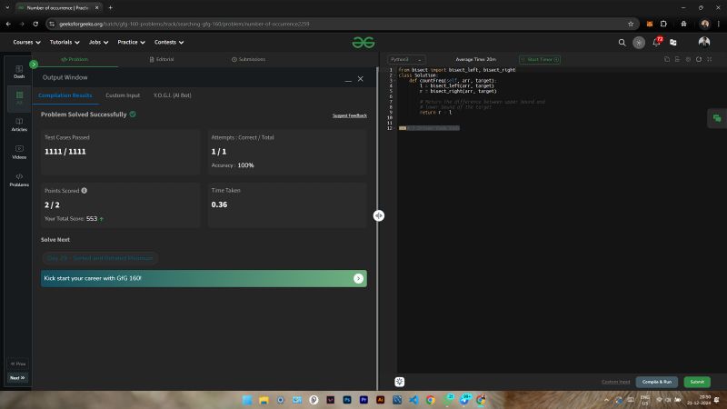 Saptarshi Ghosh on LinkedIn: #gfg160 #geekstreak2024 #binarysearch # ... Saptarshi Ghosh on LinkedIn: #gfg160 #geekstreak2024 #binarysearch # ...