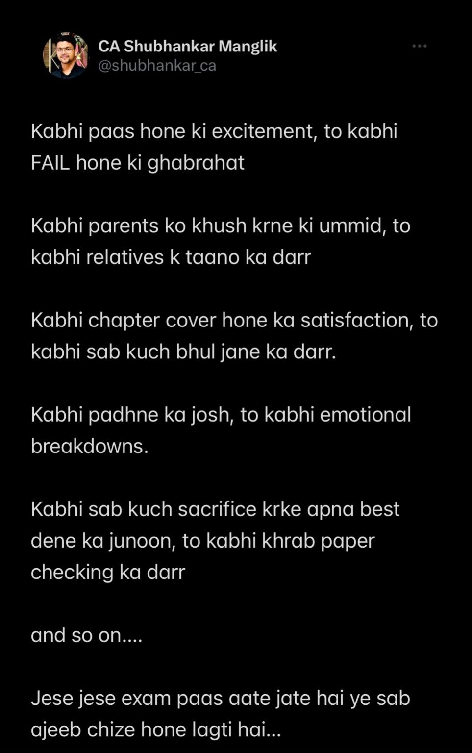 Kya aapke sath bhi aisa hi ho rha hai exams ki preparation krte… | CA ... Kya aapke sath bhi aisa hi ho rha hai exams ki preparation krte… | CA ...