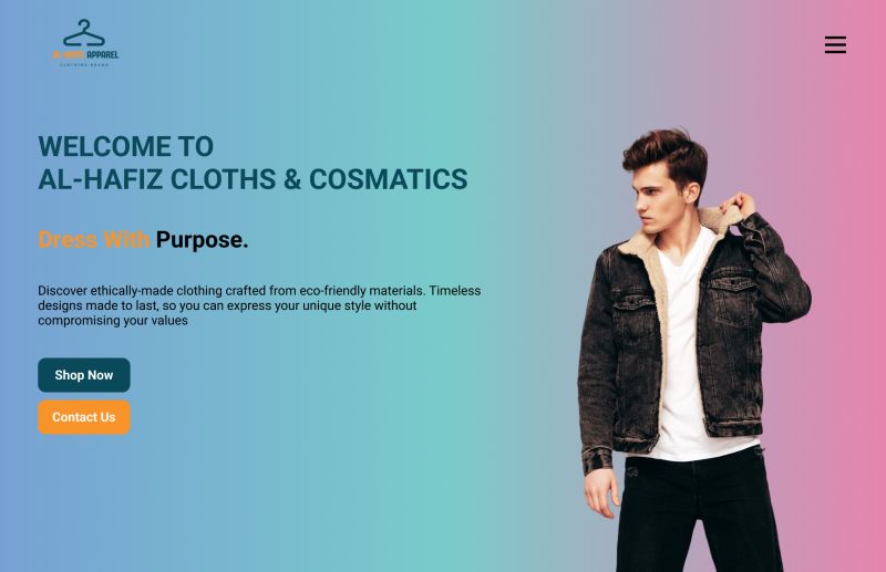 I started the e-commerce website for Al-Hafiz Cloths and Cosmetics ... I started the e-commerce website for Al-Hafiz Cloths and Cosmetics ...