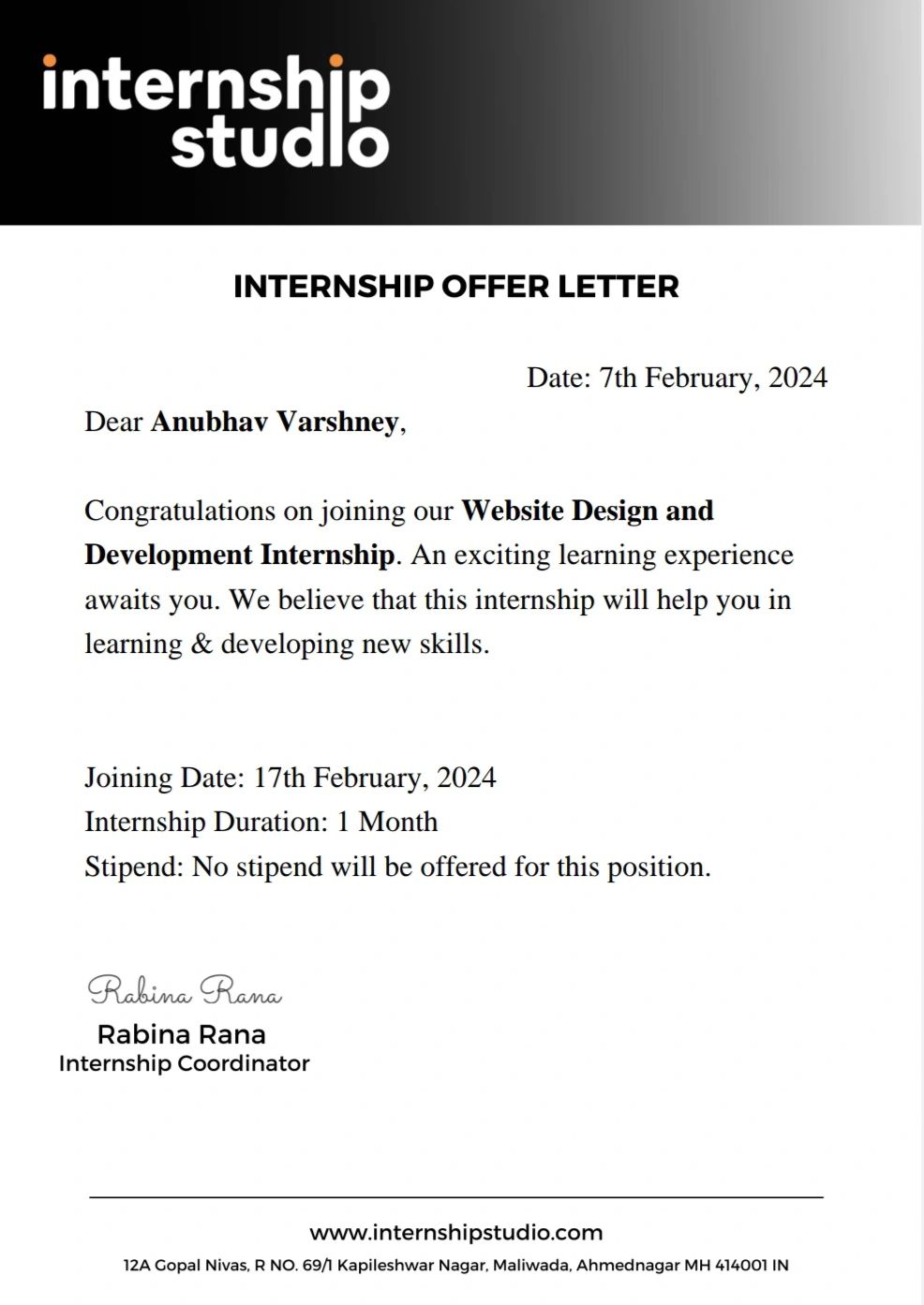 Anubhav Varshney on LinkedIn: #internship #websitedesignanddevelopment ... Anubhav Varshney on LinkedIn: #internship #websitedesignanddevelopment ...