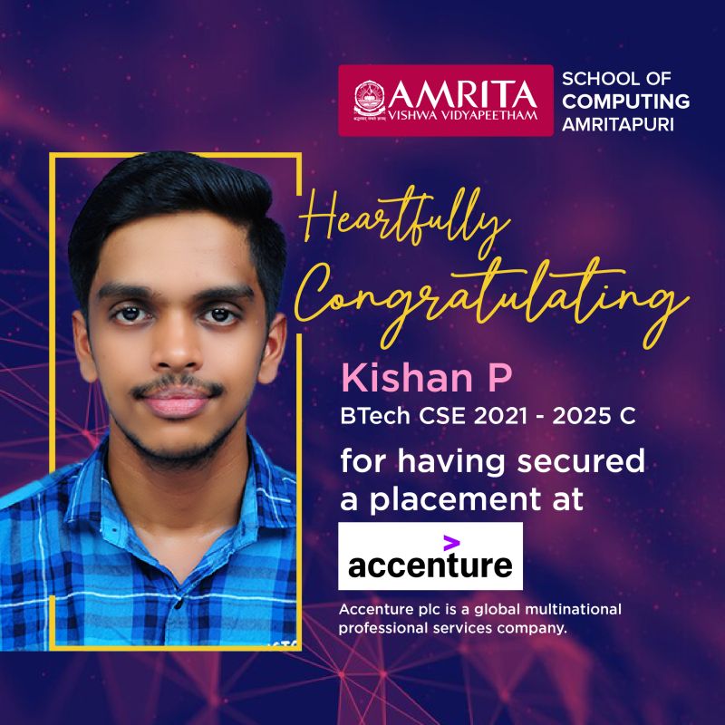 Amrita School of Computing, Amritapuri on LinkedIn: We are proud to ... Amrita School of Computing, Amritapuri on LinkedIn: We are proud to ...