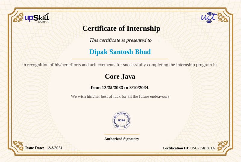 Dipak Bhad on LinkedIn: #upskillcampus #javaprogramming #javadeveloper ... Dipak Bhad on LinkedIn: #upskillcampus #javaprogramming #javadeveloper ...