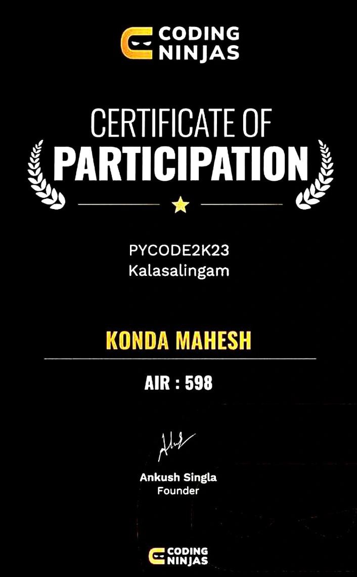Konda Mahesh on LinkedIn: #pycodequiz #codingninjas #codemastery Konda Mahesh on LinkedIn: #pycodequiz #codingninjas #codemastery
