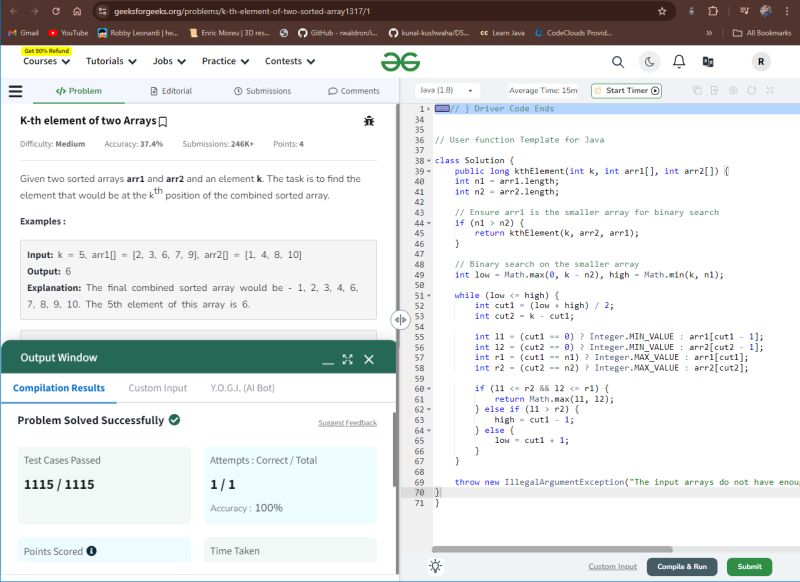 Day 14 of the #geekstreak2024 Challenge: finding k-th element | Raunak ... Day 14 of the #geekstreak2024 Challenge: finding k-th element | Raunak ...