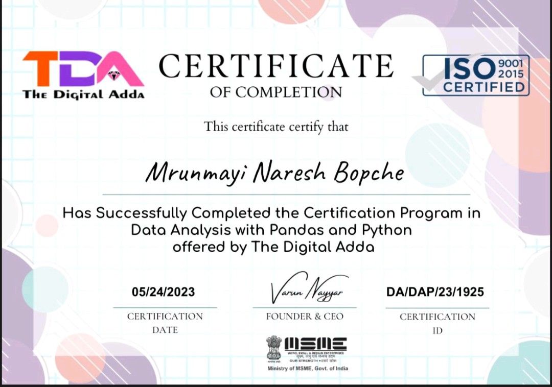 #dataanalytics #newskills #datadrivendecision #data | mrunmayi bopche #dataanalytics #newskills #datadrivendecision #data | mrunmayi bopche