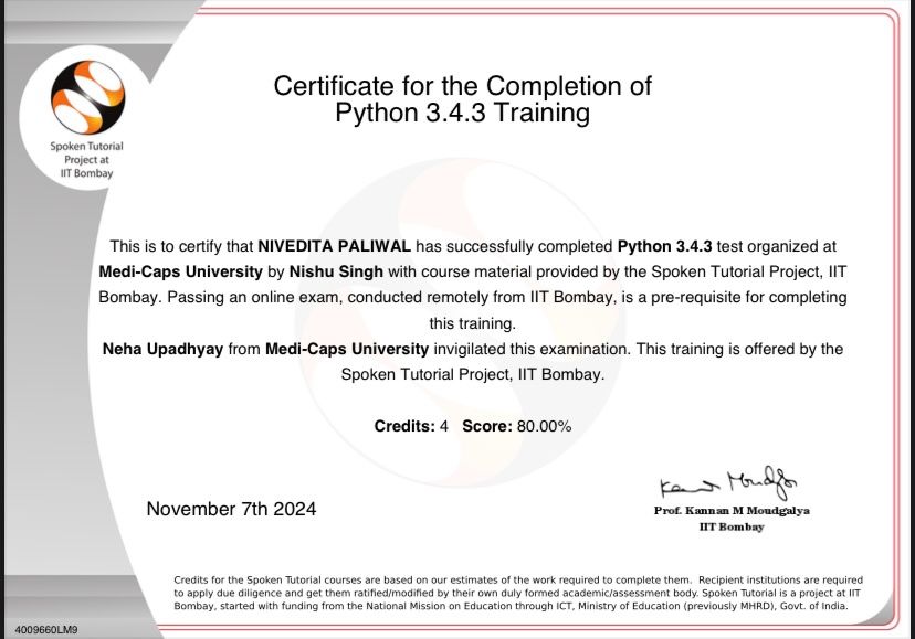 Nivedita Paliwal on LinkedIn: #python #certification # ... Nivedita Paliwal on LinkedIn: #python #certification # ...