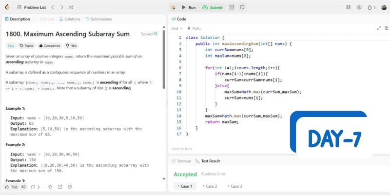 π Leetcode problem (Day-7) has completed today, I am exited to share my ... π Leetcode problem (Day-7) has completed today, I am exited to share my ...